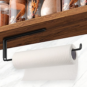 LKKL Paper Towel Holder Countertop, One Hand Tear Kitchen Paper Towel Holder Stand with Sturdy Weighted Base, Standing Paper Towel Roll Holder for Kitchen Bathroom Laundry, Stainless Steel Nickel