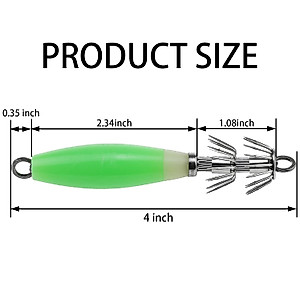 Haidong 2pcs Luminous Squid Clip Fluorescent Cuttlefish Clip The Octopus attracts Hard Bait Tackle