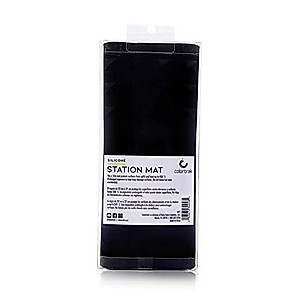 Colortrak Heat-Resistant Styling Station Mat, Silicone Mat Prevents Work Surfaces from Heat Damage of Styling Tools, Prevent Tool from Falling or Slipping, Black, 9 x 11 inches