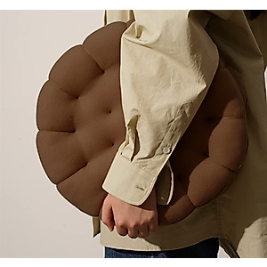 14'' Biscuit Shaped Seat Cushion Short Plush Pillow for Livingroom Decor Graduation Gift (Pink)