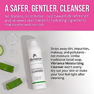 Vibriance Moisturizing Face Cleanser, 5.1 fl oz - Ultra-Hydrating Facial Wash for Women, Normal to Dry Skin - Sulfate and Paraben-Free - Removes Makeup, Impurities