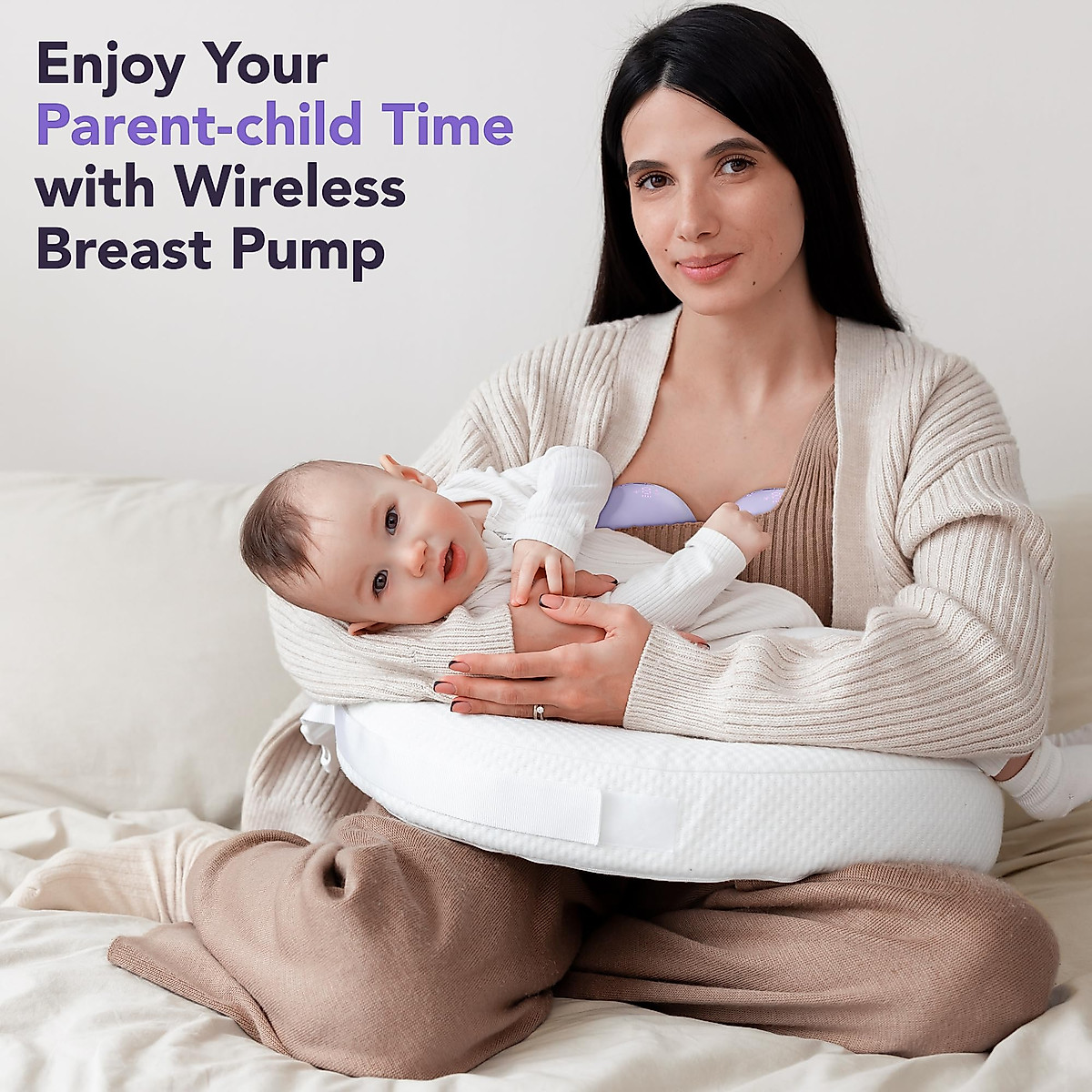 Dkmord Hands Free Breast Pump Wearable Pumps for Breastfeeding with 3 Modes, 9 Levels, Double Electric Breast Pump Portable Coreless Milk Extractor with LED Display (17/21/25MM)