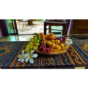 roro Handcarved Mango-Wood Creased Serving Plate with Bark Edges, 12" L x 12" W