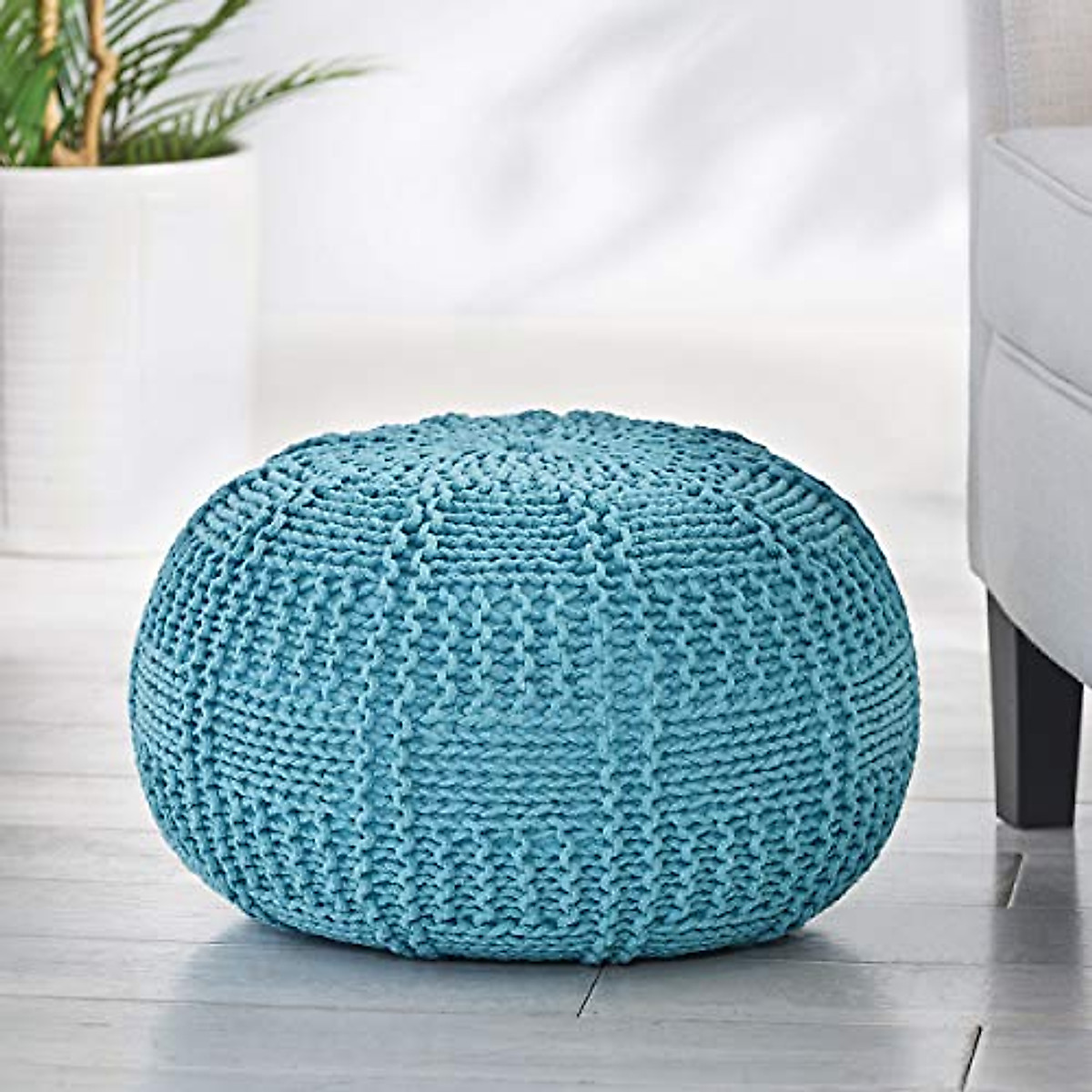 Christopher Knight Home Hortense Pouf, Blue