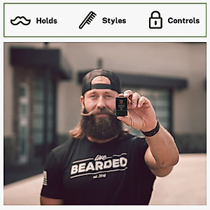 Live Bearded: Mustache Wax Stick - Made in the USA with All-Natural Ingredients - Beeswax, Lanolin, Jojoba Oil, Essential Oils - Medium Hold Mustache & Beard Wax for Men - 1880 Scent, 0.35 Oz