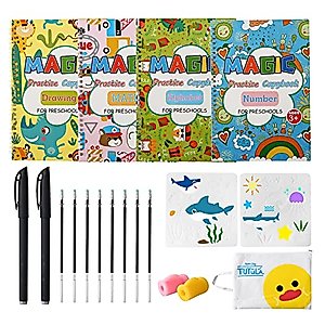 G.Sumiker Large Magic Practice Copybook for Kids,Reusable Handwriting Practice Book for Kids,Grooved Copybook Preschool Perfect for Calligraphy and Early Learning | Ages 3-8"