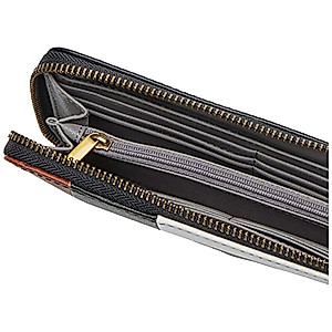 Fossil Women's Jori Leather Zip Around Wallet Wallet, Neutral Patchwork