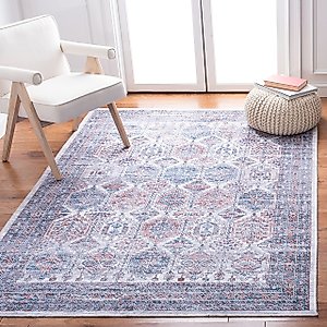 SAFAVIEH Serapi Collection Area Rug - 8' x 10', Ivory & Rust, Non-Shedding Machine Washable & Slip Resistant Ideal for High Traffic Areas in Living Room, Bedroom (SEP520A)