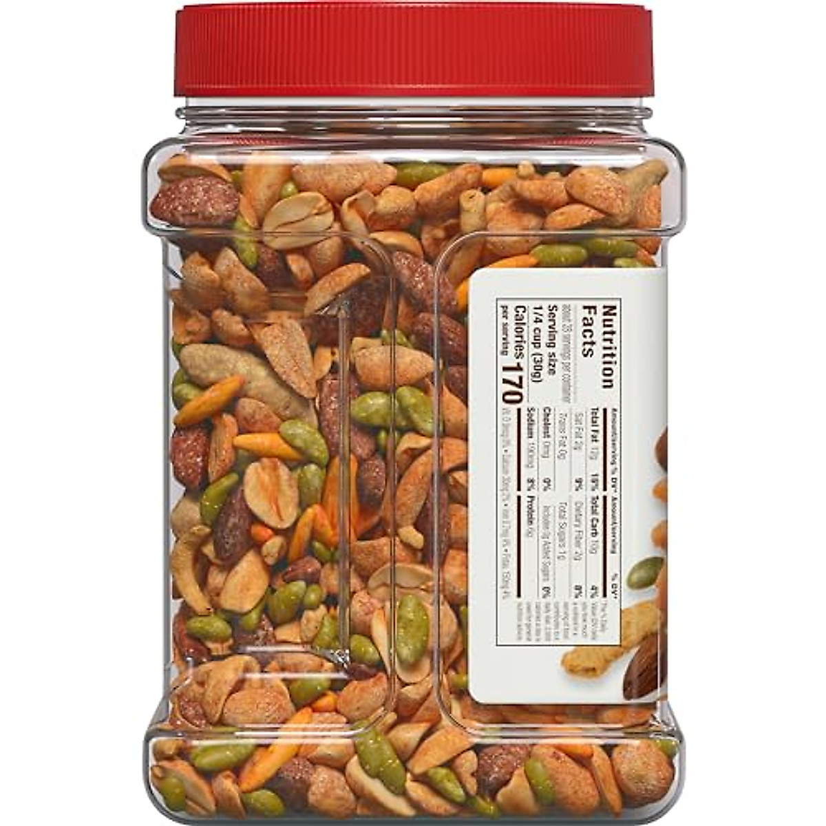 Fisher Snack Tex Mex Trail Mix, 30 Ounces, Hot and Spicy Peanuts, Almonds, Salsa Corn Sticks, Sesame Sticks, Chili Bits, Pepitas