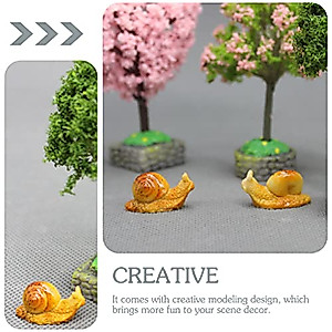 TOYANDONA Miniature Snail Figurines, 5pcs Resin Snail Figures Mini Snails for Miniature Micro Landscape Decor DIY Bonsai Crafts Ornaments