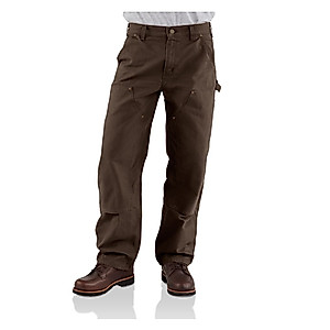 Carhartt Men's Loose Fit Washed Duck Double-Front Utility Work Pant, Dark Brown, 38W x 32L