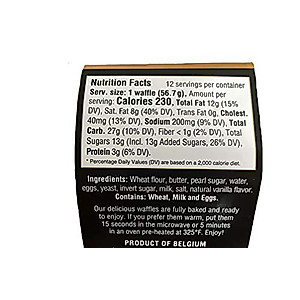 Le Chic Patissier 12 Petite Belgian Waffles Individaully Wrapped, All Natural Non GMO, Made in Gelgium,2 Ounce (Pack of 12)