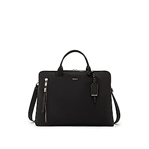 TUMI Voyageur Benin Laptop Carrier - For 15" PC or 16" Macbook Screen - Laptop Bag - Stylish Bags - Black & Gunmetal Hardware