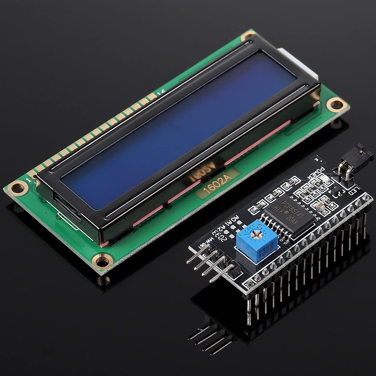 Frienda 4 Pieces IIC/ I2C/ TWI LCD 1602 16x2 Serial Interface Adapter and 16x2 1602 LCD Module Display Blue Backlight Compatible with Arduino R3 MEGA2560 (Blue)