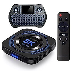 Android TV Box 12.0 2GB 16GB Support 8K Dual-WiFi 2.4G 5.8G TV Box Android H618 Chipset with HDR10 BT4.0 USB 2.0 3D Ethernet with Mini Backlit Keyboard