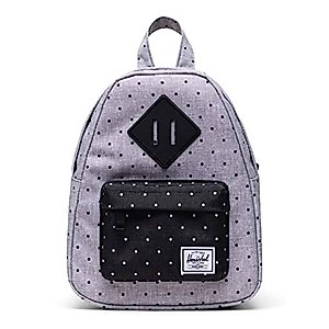 Herschel Heritage Backpack, Polka Dot Crosshatch Grey/Black, Mini 7.0L