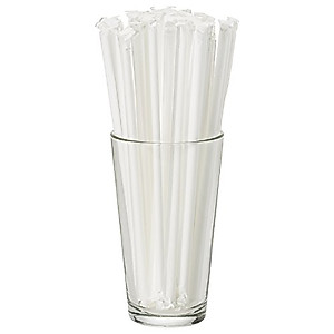 DuraHome Clear Plastic Straws Individually Wrapped 1000 Pack - 8 inch Drinking Straw, BPA Free - Restaurant Style Disposable Straws 0.24" Wide, Bulk Set