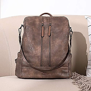 CLUCI Leather Backpack Purse for Women Convertible Large Travel Ladies Designer Fashion Casual Shoulder Bag