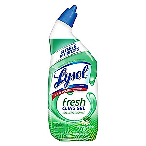 Lysol Toilet Bowl Cleaner Gel, For Cleaning and Disinfecting, Stain Removal, Forest Rain Scent, 24oz (Pack of 2)