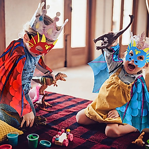 Creatoy Dragon-Wings bulk Kids Dress-Up Costume for Boys Girls Dinosaur Cape with dragon masks Toddler Dragon Party decorations Birthday Gifts Halloween Supplies