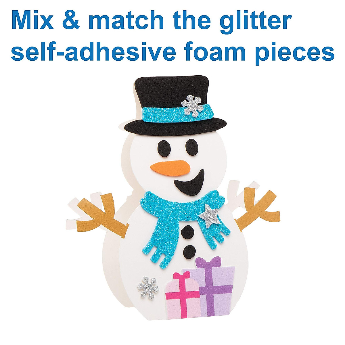 Baker Ross AX531 Snowman Mix & Match Card Kits - Pack of 6, Personalize Your Own Festive Cards, Arts and Crafts for Kids