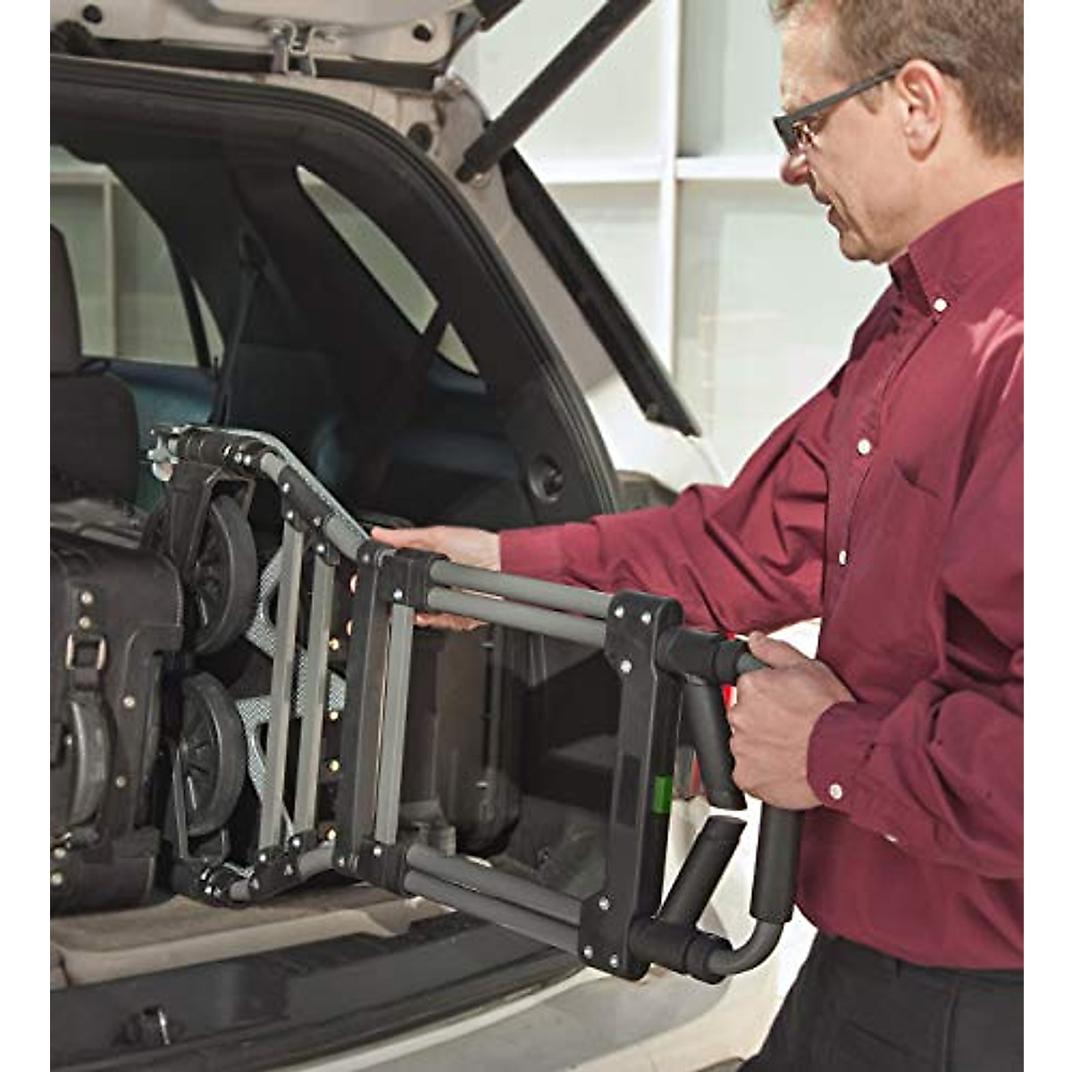 Liberty Industrial 10002 Folding Luggage Dual Handle w/Grips Hand Truck Silver