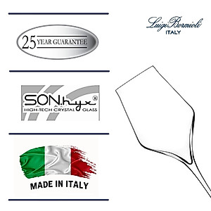 Luigi Bormioli Supermo 15.25 oz Chianti/Pinot Grigio Red Wine Glasses, 2 Count (Pack of 1), Clear