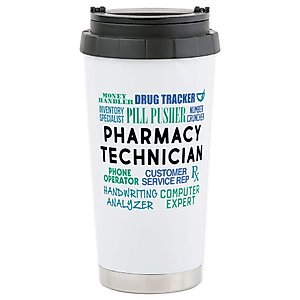 CafePress Pharmacy Technici 16 Oz Stainless Steel Travel Mug Stainless Steel Travel Mug, Insulated 20 oz. Coffee Tumbler