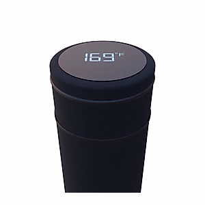 Flaskie Smart Flask (2nd Generation) | 17 Oz | BPA-Free Stainless Steel | Reusable Water Bottle | Replaceable Battery | Double Walled Vacuum Insulated | Keeps Hot for 15 Hrs, Cold for 24 Hrs (Black)