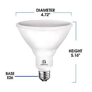 ENERGETIC Outdoor Par38 Led Flood Light,11W=90W,900lm,3000K Warm White,E26 Base,Non-Dimmable, Waterproof Spot Bulb,UL Listed (6 Pack)