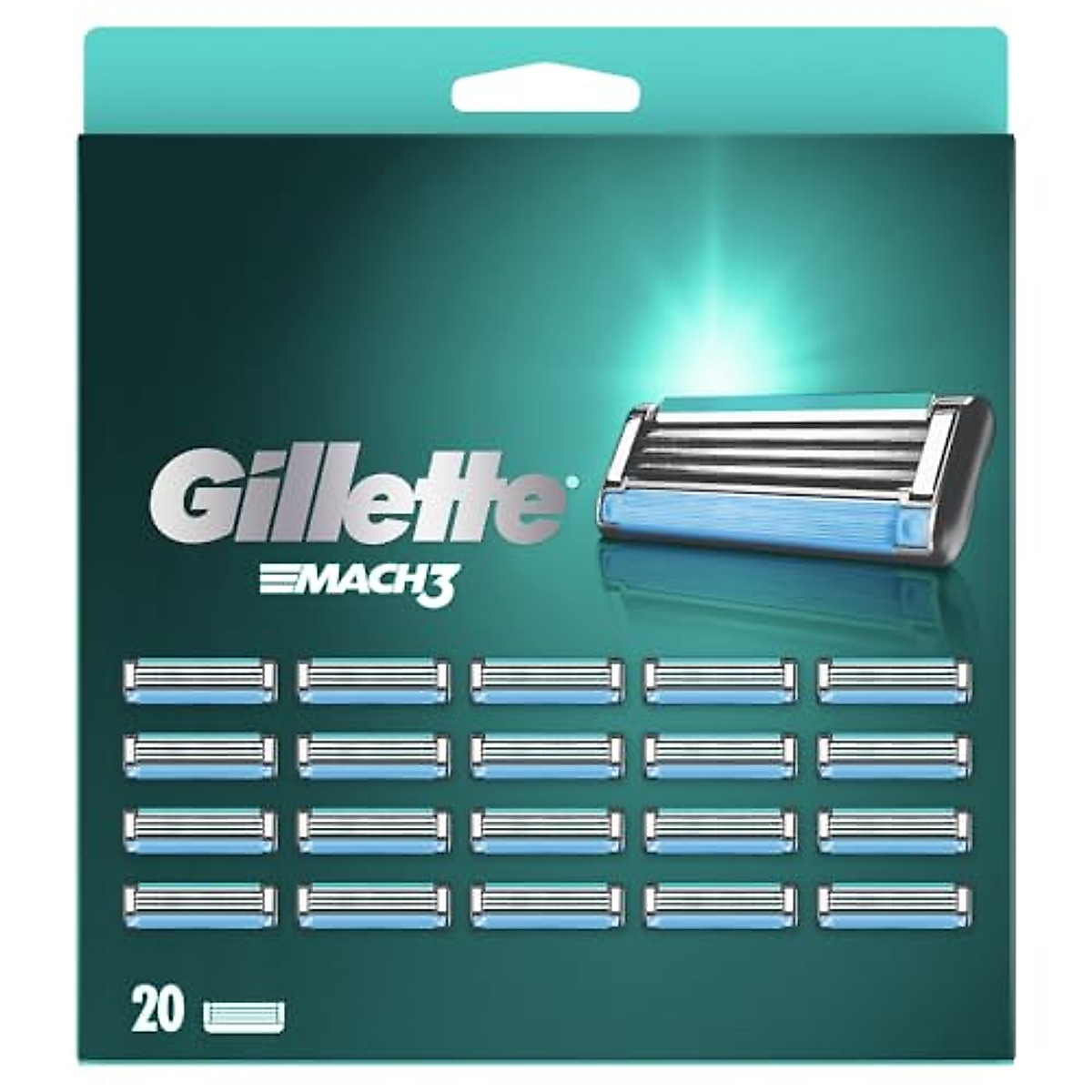 Gillette Mach3 Men's Razor Blades, Pack of 20 Refill Blades