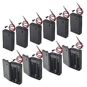 WMYCONGCONG 10 PCS 3 AAA 4.5V Battery Holder with Switch 3X 1.5V AAA Battery Holder with Leads