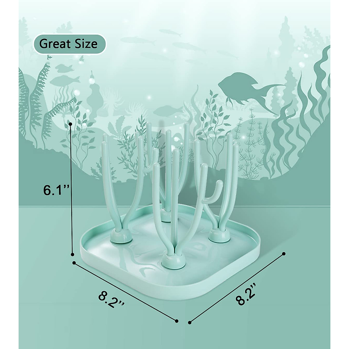 16 Branches Baby Bottle Drying Rack Bottle Dryer Holder for Reusable Baggies, Nipples, Cups, Pump Parts and Accessories