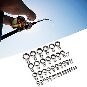VGEBY Fishing Rod Guides Line Rings 41 in 1 Set Rock Casting Tackle Fishing Rod Guides Line Rings Top Tips