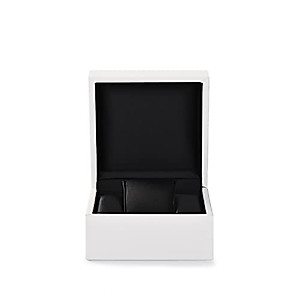 Woodten PU Leather Watch Gift Box Premium Single Wristwatch Storage Case with Removable Pillow(White)