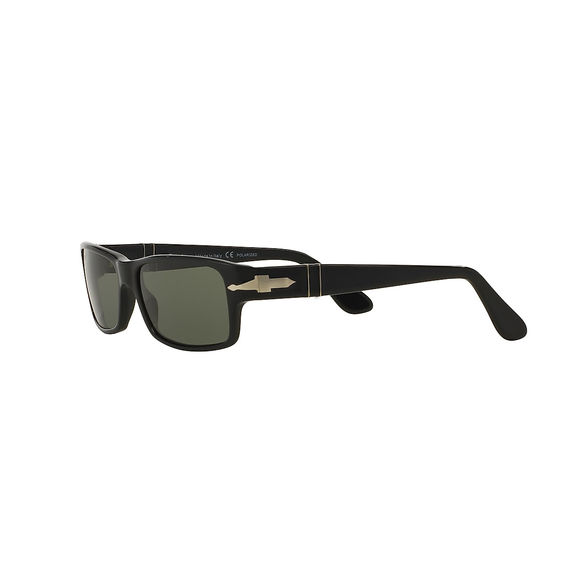 Persol PO2747S Rectangular Sunglasses, Black/Green Polarized, 57 mm