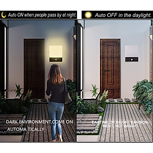 AIRTWESD 20W LED Outdoor Wall Light with Motion Sensor Outdoor Lighting Sconce Waterproof Wall Mounted Sconce Light for Patio Porch Courtyard Garden Backyard Villa Warm White 3000K