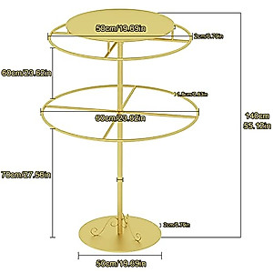 AMSXNOO Rotatable Round Clothes Rack 2-tier Kids Clothing Rack for Boutiques, Floor-Standing Circular Children Garment Rack Stand, Retail Display Costume Coat or Underwear Rack