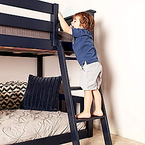 Max & Lily Low Bunk Bed, Twin-Over-Twin Wood Bed Frame For Kids, Blue
