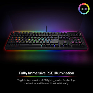 TECWARE Spectre Pro, RGB Mechanical Keyboard with Volume Knob, Full Size 104 Keys (Outemu Brown)