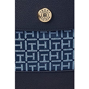 Tommy Hilfiger Mercer II Flap Backpack Square Monogram Jacquard Charcoal Blue/Breezy Blue One Size