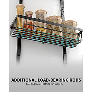 Moforoco 9-Tier Over The Door Pantry Organizer, Pantry Organization and Storage, Black Hanging Basket Wall Spice Rack Seasoning Shelves, Home & Kitchen