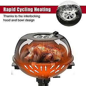 Giantex Electric BBQ Grill 1600W, Removable Non-Stick Grill Rack, Warming Rack, Oil Drip Tray, Adjustable Temperature, Portable Outdoor Electric Grill for Camping Picnic Tailgating, Black