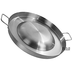 M.D.S Cuisine Cookwares Comal Stainless Steel 21" Acero Inoxidable Convex Outdoors Stir Fry Heavy Duty