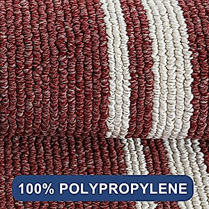 COSY HOMEER Kitchen Rugs Non-Slip 20" x30/20 x48 Inch Thick Polypropylene Standing Mat for Home Machine Washable, Red Frame