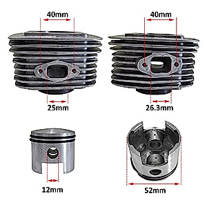 CDH110cc Replaement of Top End Cylinder Set and Bottom End Crank Set with Iron Sleeve Cylinder for 2 Stroke kit 84CC/85CC