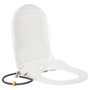 Toilet Seat Bidet, Bidet Seats, Non-Electric Bidet Toilet Seat, Fits Elongated Toilets, White, Dual Nozzle System - Bidet with Easy Installation
