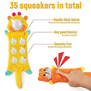 AWOOF Dog Squeaky Toys No Stuffing, Crinkle Dog Toy (Animals)