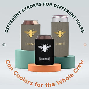 Retro Colored Slim Can Coolers (Set of 10) - Funny Gold Drinking Designs - Girls Trip Gifts Favors - Bachelorette Party - Adult Party Favors