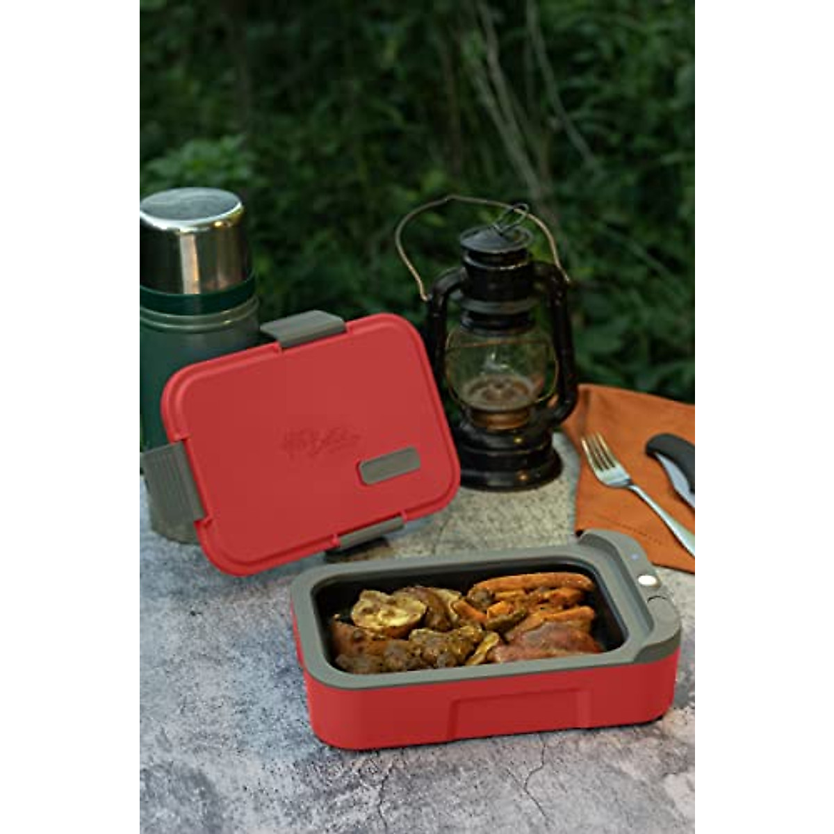 Hot Bento – Self Heated Lunch Box and Food Warmer – Battery Powered, Portable, Cordless, Hot Meals for Office, Travel, School, Jobsite, Picnics, Outdoor Recreation, Kitchen Meal Prep - Hot Red
